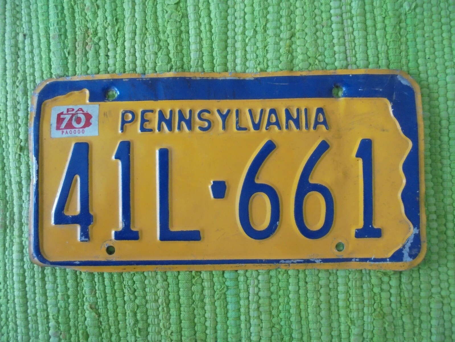 65-70 Pennsylvania License Plate PA Tag 41L-661 Penna 65 66 67 68 69 70 ...