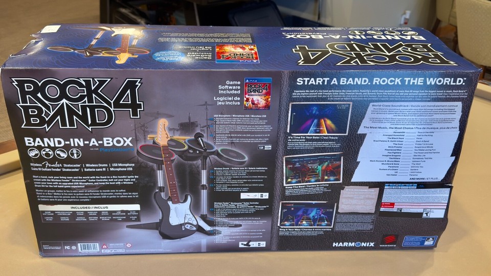 BRAND NEW PS4 PS5 Rock Band 4 Band in a Box Bundle Guitar Drums Mic ...