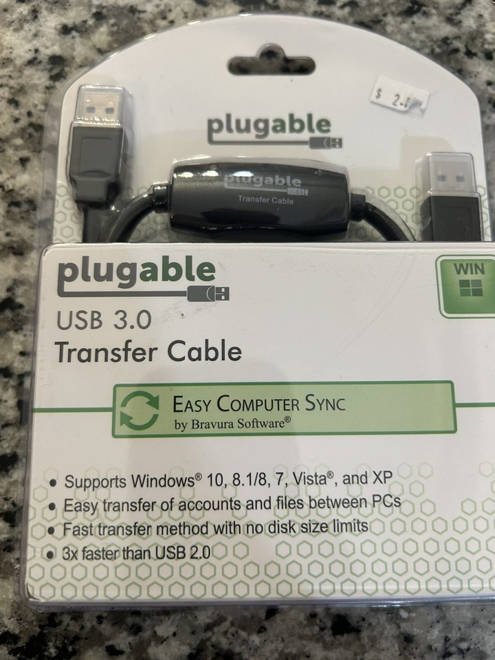 Plugable Technologies USB3-TRAN USB 3.0 TRANSFER CABLE, UNLIMITED USE ...