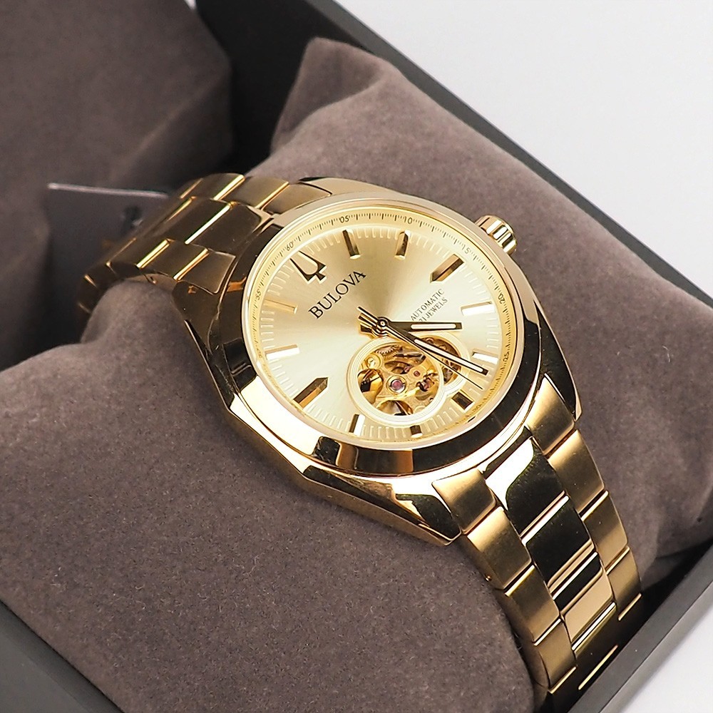 Bulova Classic Surveyor 97A182 Gold Tone Stainless Steel Men's ...