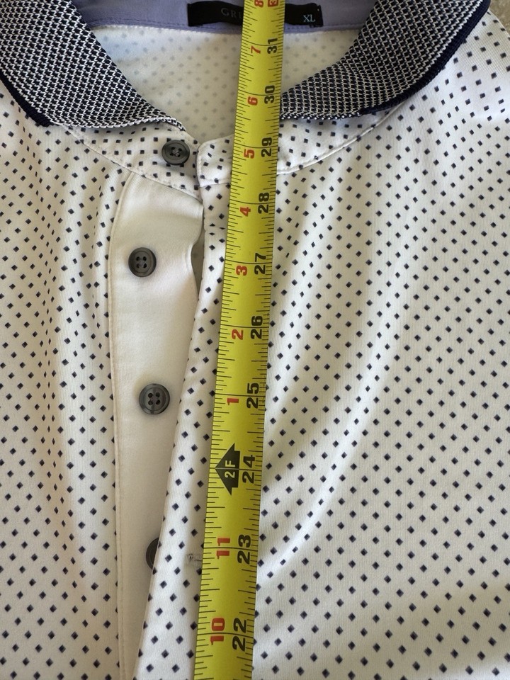 Greyson Icon Polo White Blue Poly Blend Mens Extra Large XL | eBay