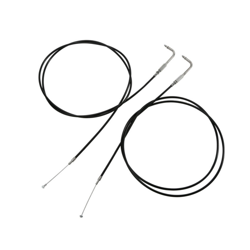 2X Black motorcycle throttle cable Harley custom dyna fat boy road king ...