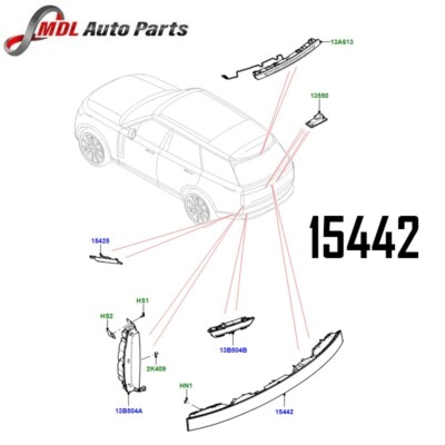 Land Rover Genuine LAMP PANEL - Tailgate LR152206 for Range Rover Vogue ...