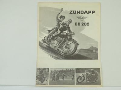 Vintage 1950 Zundapp Motorcycle Dealer Brochure DB 202 Sidecar L2354 | eBay