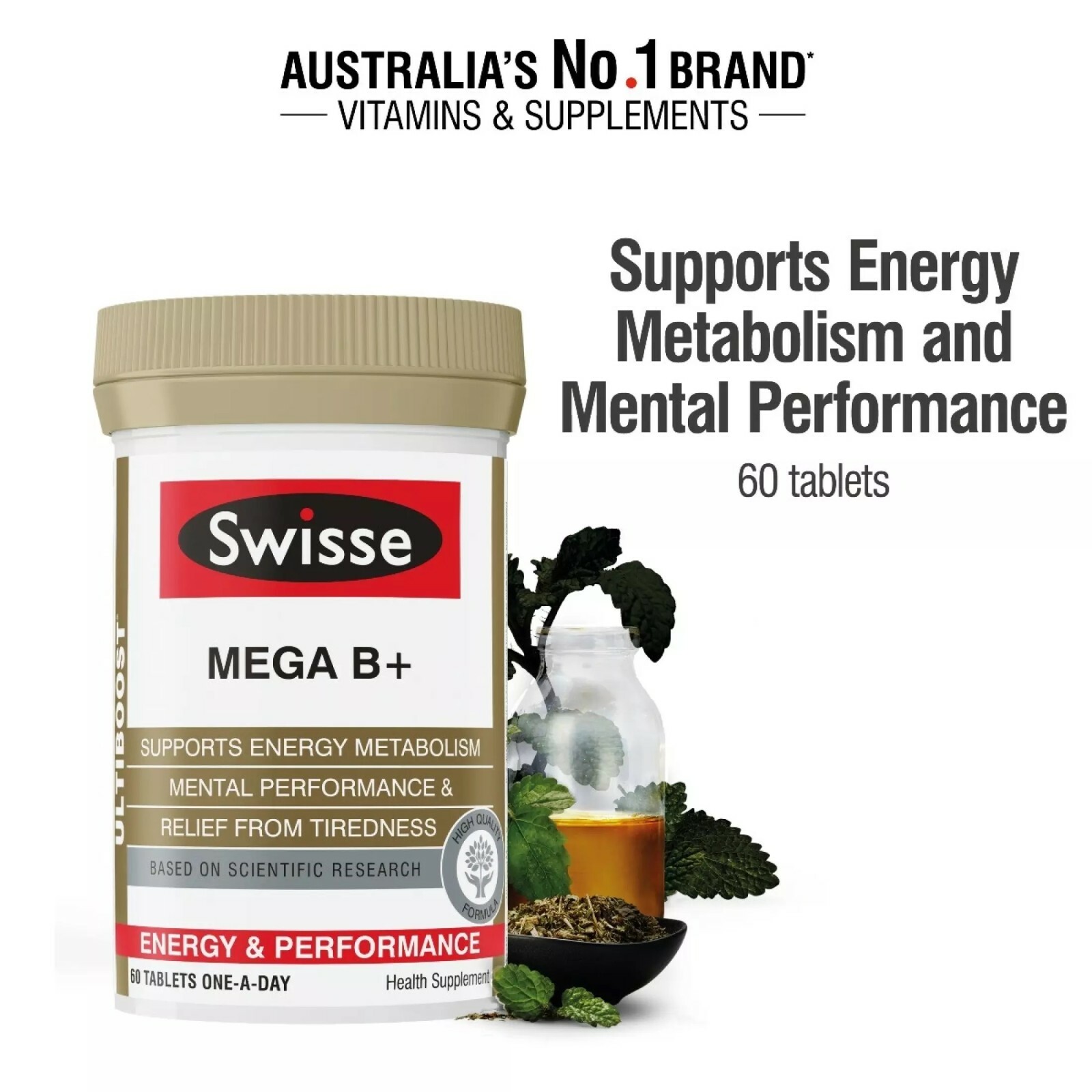 2 x Swisse Ultiboost Mega B+ For Energy Production & Stress Response 60 ...