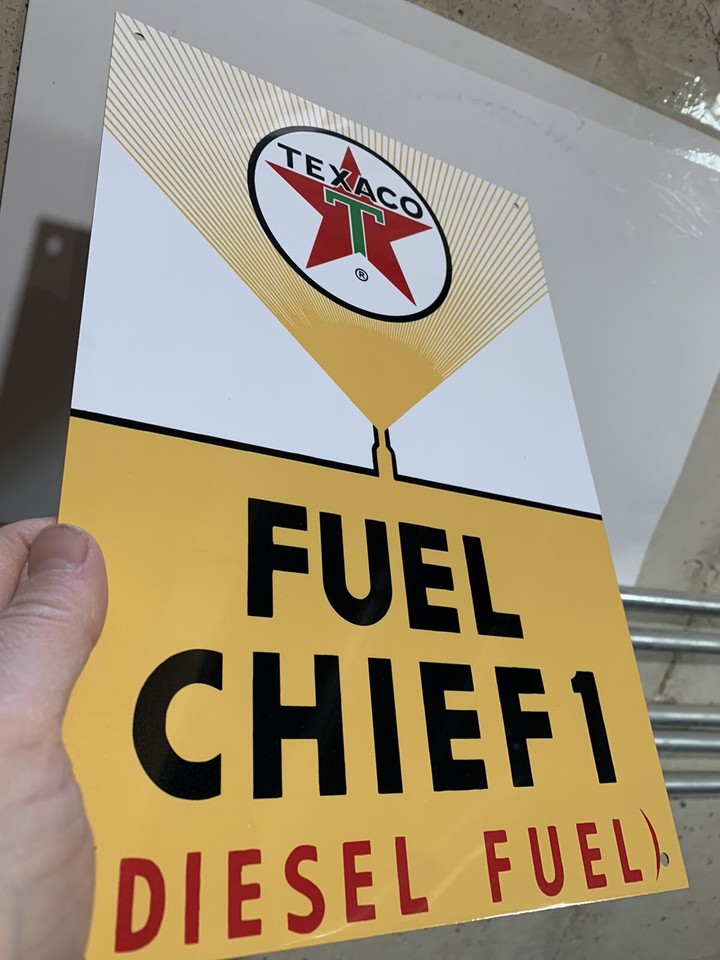 Vintage Style 12 Inches Texaco Diesel Fuel Chief GaS Oil Steel Quality ...