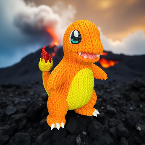 Charmander Fan Art Crochet Style 3D Printed Figure PLA Non-Toxic 8” by ...