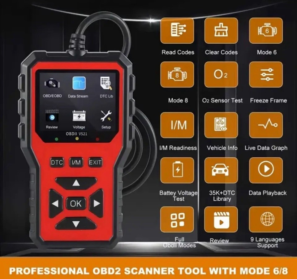 OBD2 Scanner Diagnostic Tool. Available In Three Colors Blue, Orange ...