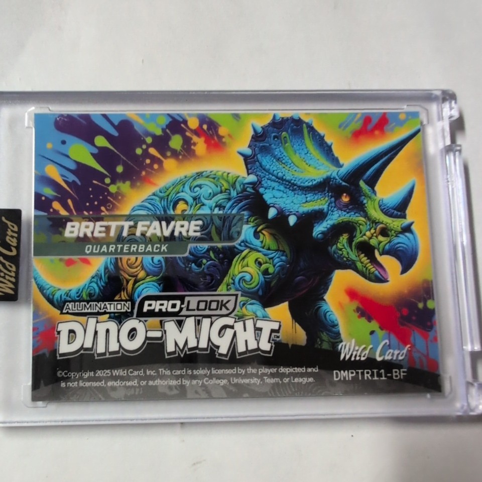 🔥🔥2025 1/1 Brett Favre Wild Card Dino-might Packers | eBay