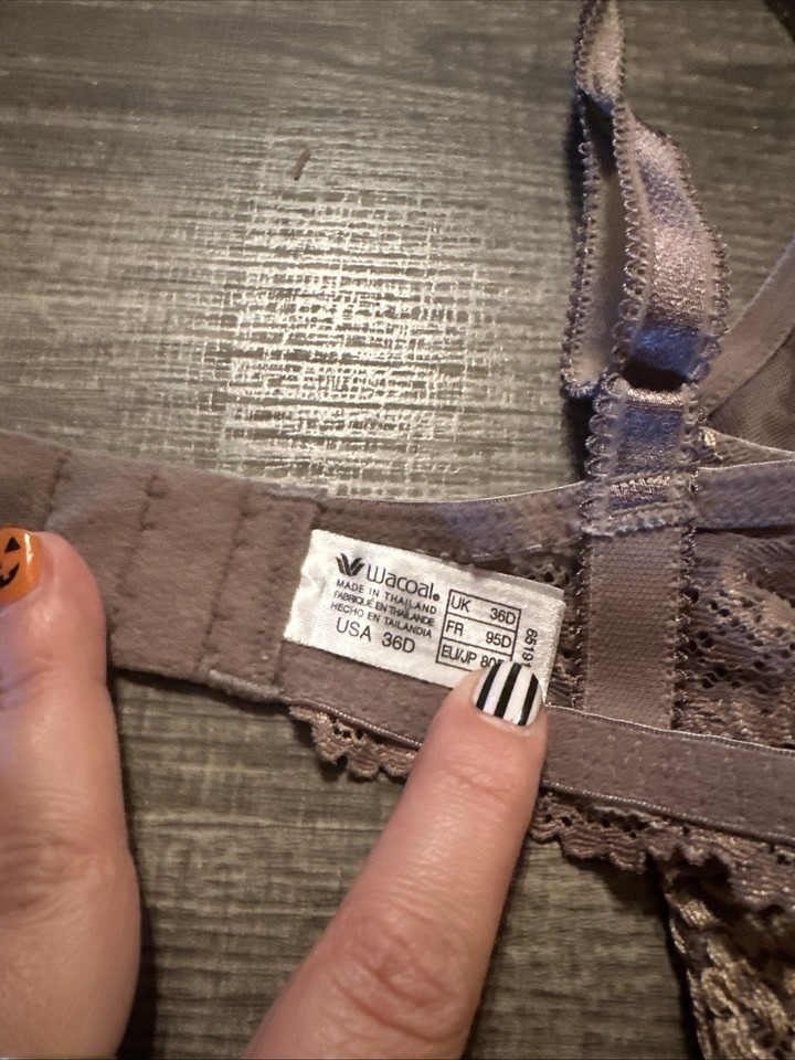 Wacoal #65191 Sheer Embrace Floral Lace Un-Lined Underwire Bra In Taupe ...