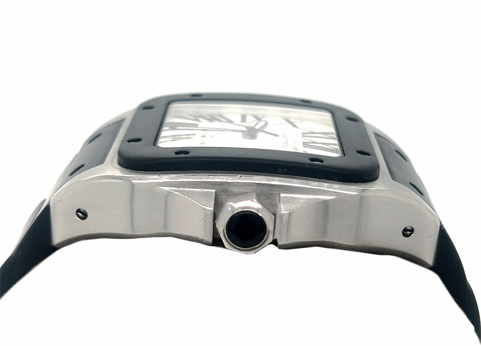 Cartier Santos 100 XL Rubber Clad Watch Stainless Steel Luxury Men’s ...