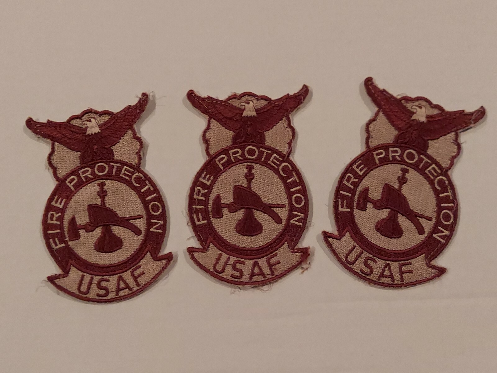 Lot of 3 used USAF Fire Protection Patch Bugle Hat & Axe Desert | eBay