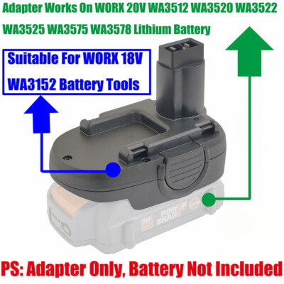 1x for WORX 18V WA3127 Ni-CD Adapter for Work On 20V WA3520/3522/3575 ...