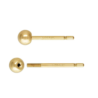 2prs 14K Gold Filled Threaded Ball Post Earring 3mm Screw Ear Posts ...