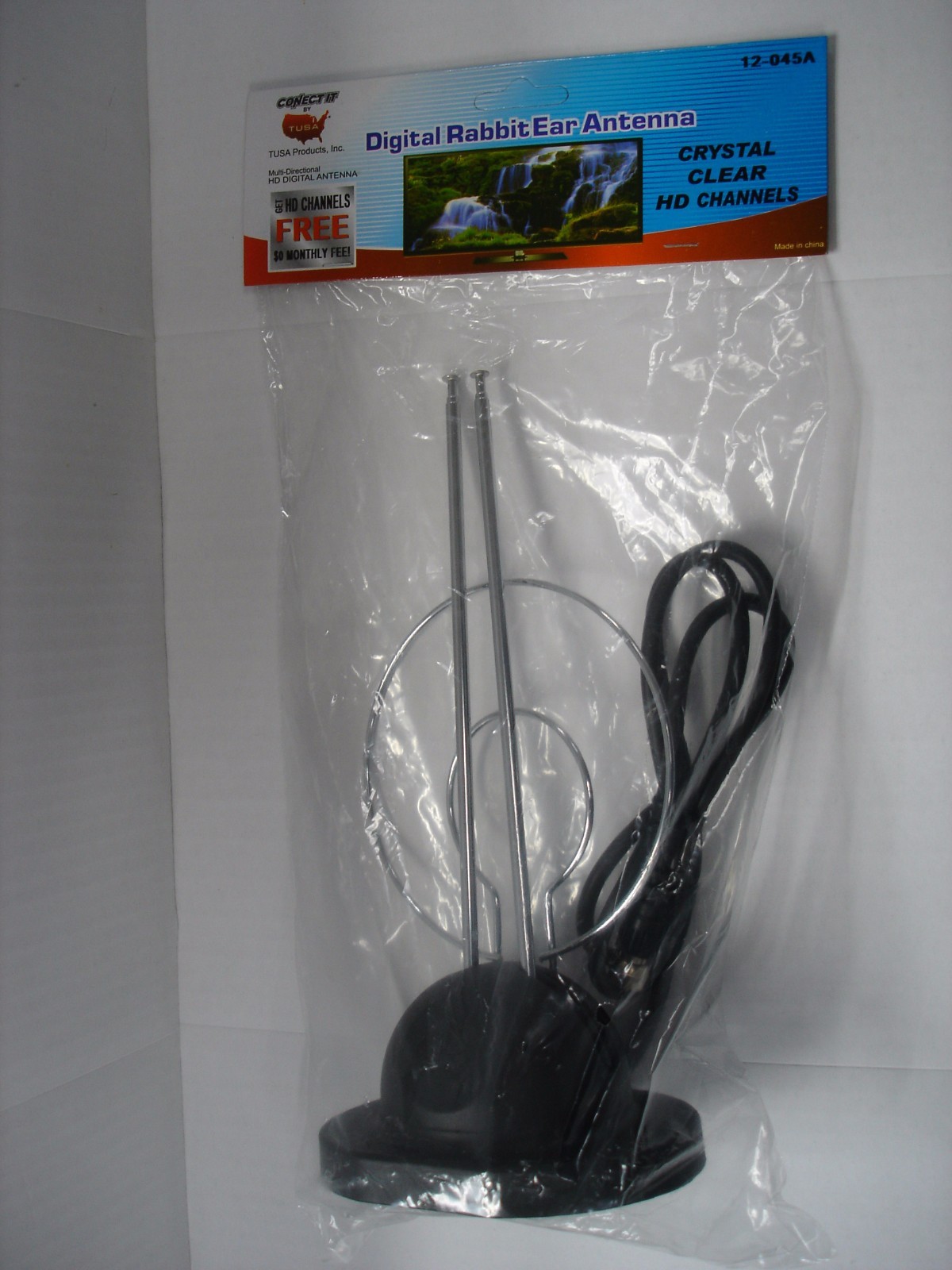 Universal Digital Ready Rabbit Ear TV Antenna HDTV VHF UHF F Type ...