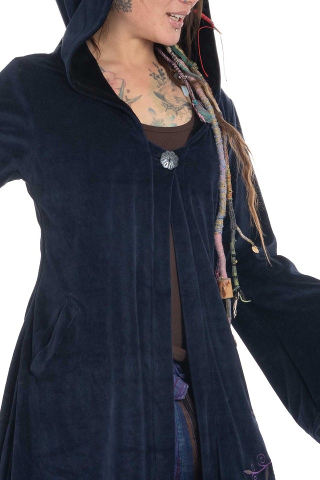 Velvet Faery Goddess Jacket, Boho Goa Psy Trance Coat Plus Size Pagan ...