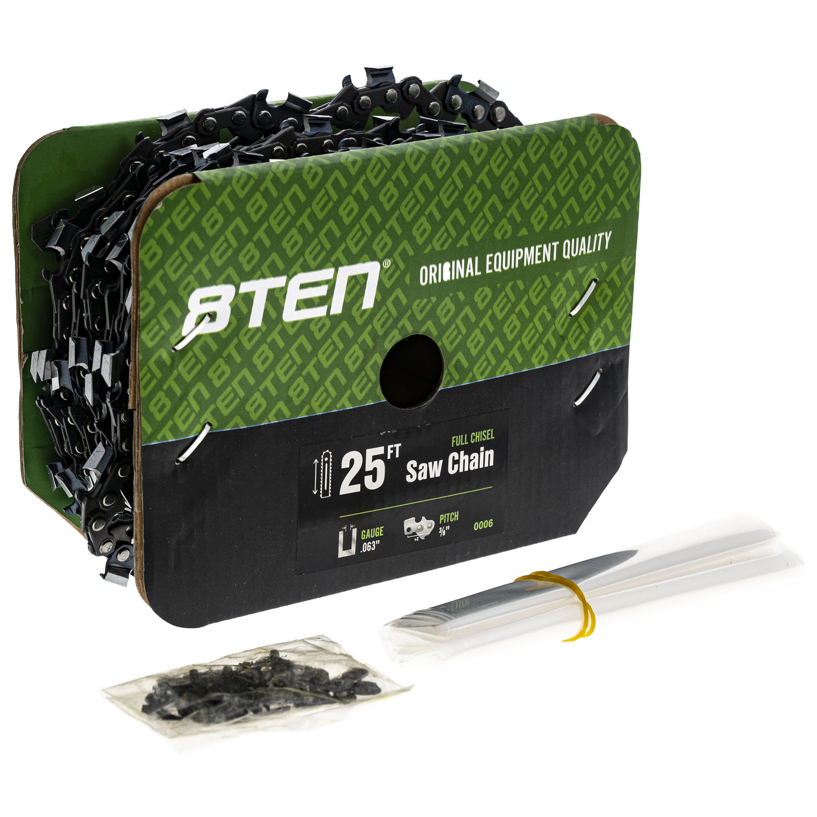 8TEN Chainsaw Chain Bulk Reel Full Chisel 25 Foot .063 3/8 Pitch | eBay
