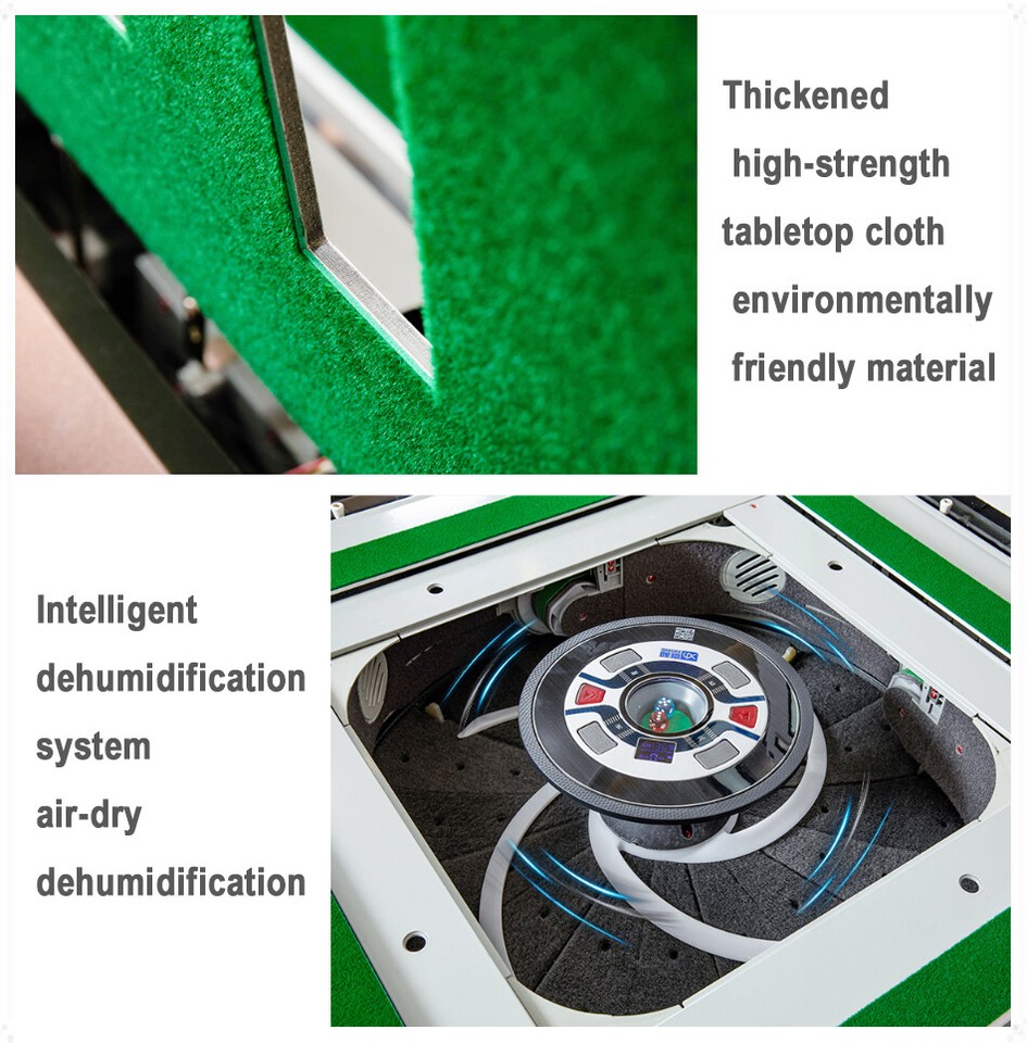 Automatic Mahjong Table 40mm Numbered Tiles Folding USB charger Table ...