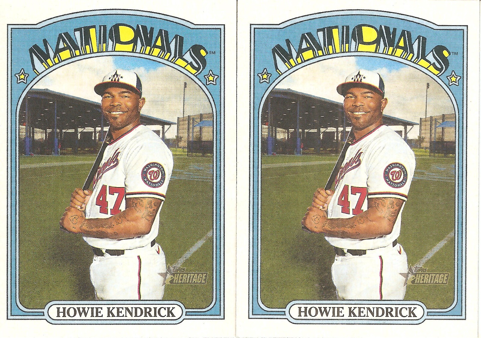 2 CARD 2021 TOPPS HERITAGE HOWIE KENDRICK BASEBALL CARD LOT #379 | eBay