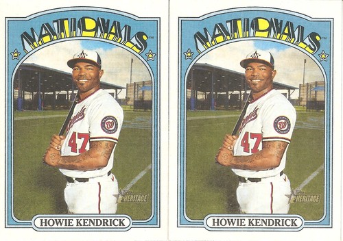 2 CARD 2021 TOPPS HERITAGE HOWIE KENDRICK BASEBALL CARD LOT #379 | eBay