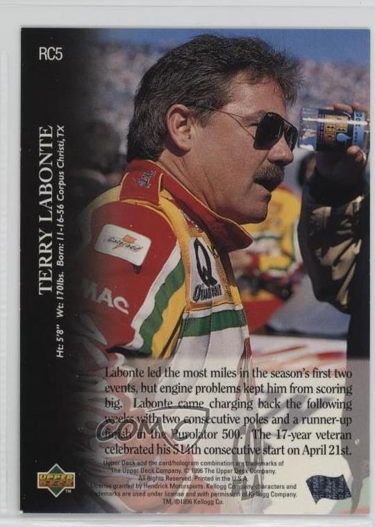 1996 Upper Deck Road to the Cup Terry Labonte #RC5 HOF | eBay