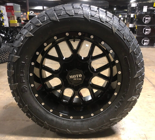 4 20x10 Moto Metal MO986 Black Wheels Rims 33" Fuel AT Tires 6x135 Ford ...