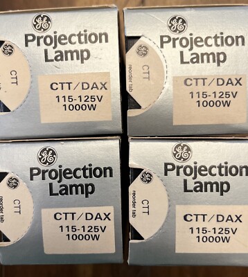 GE CTT/DAX 1000 Watt 115-125 Vol Projection Lamp 1000 GE Projector Four ...