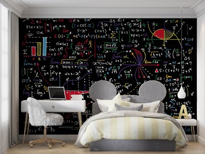 3D Blackboard Math Problem Wall Murals Wallpaper Murals Wall Sticker ...