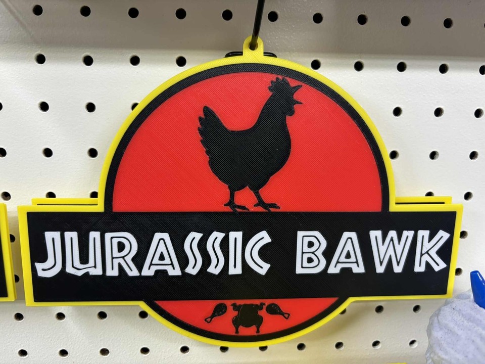 Chicken Bawk sign UV Fade Proof! (Jurassic Park) 3d printed Coop Sign ...