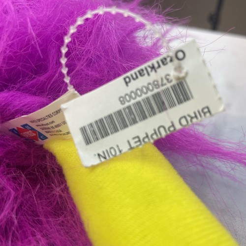 Purple Bird Hayes Hand Puppet Toy Plush Hairy Fuzzy Squeek My Beek ...