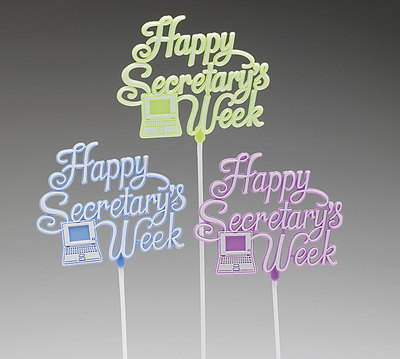 Floral Picks HAPPY SECRETARY'S WEEK with Computer Assorted Colors Pk/12 ...