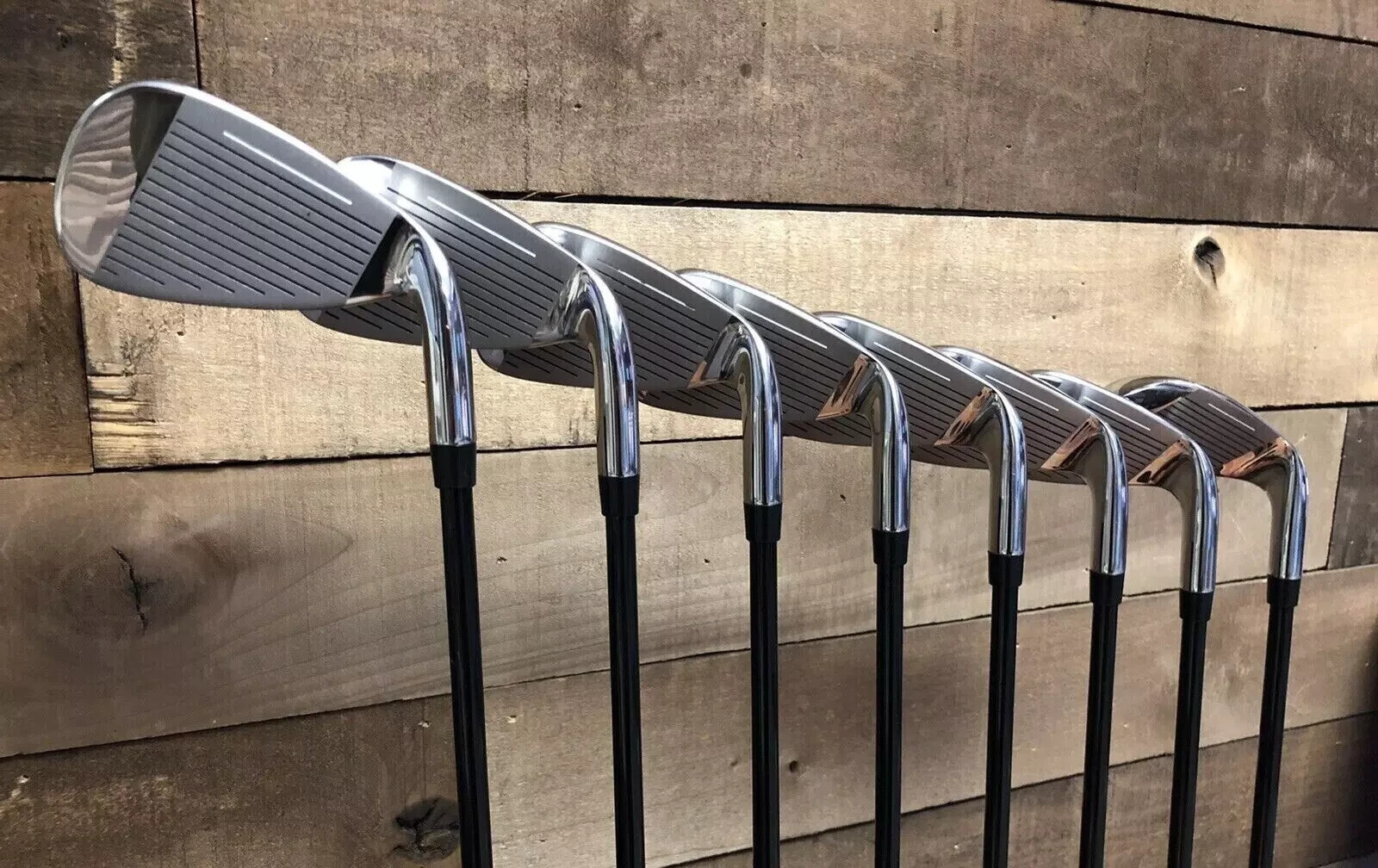 USED LEFT HANDED PFT X9 Men Extreme Moi Iron Set #4-SW Senior Flex 3016 ...