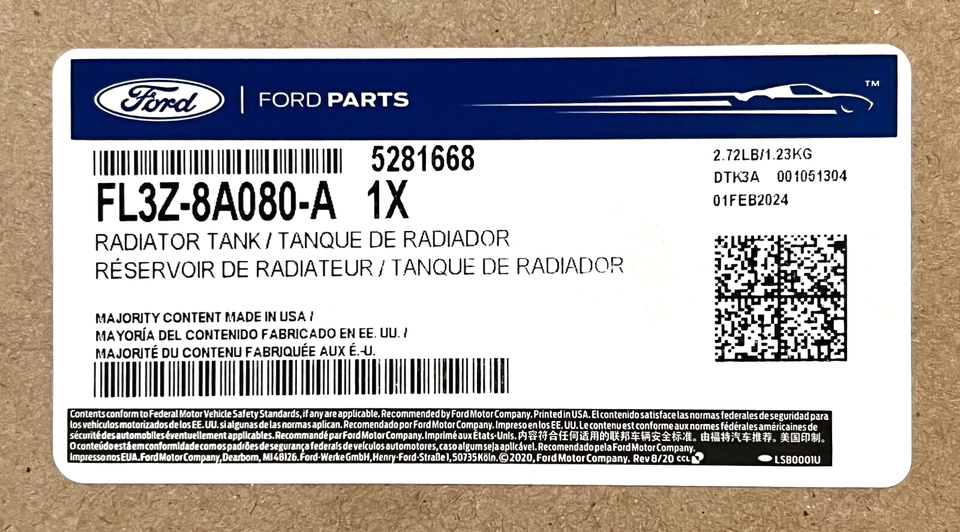 2015-2024 Ford F-150 Expedition Reservoir Expansion Tank FL3Z8A080A ...