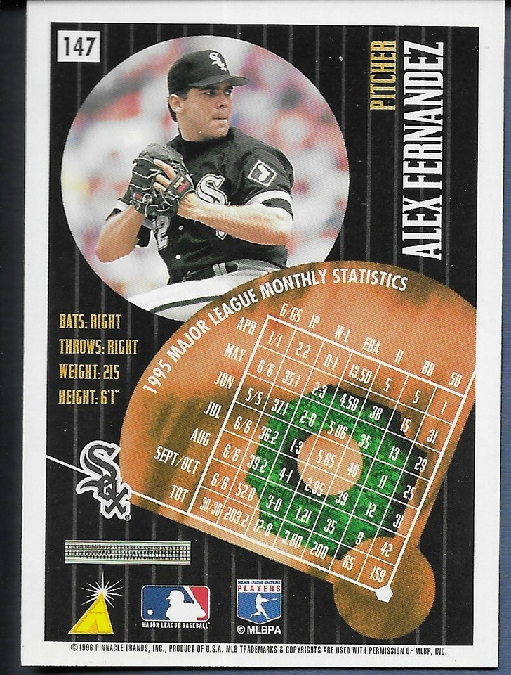 1996 Pinnacle Summit Baseball #147 Alex Fernandez WHITE SOX NM | eBay