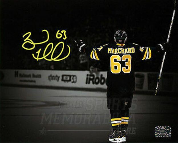 Brad Marchand Boston Bruins Signed Autograph Goal Celebration Spotlight ...