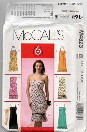 MCCALLS SEWING PATTERN M4823 MISSES SUNDRESS STRAPS OR STRAPLESS SZ 12 ...