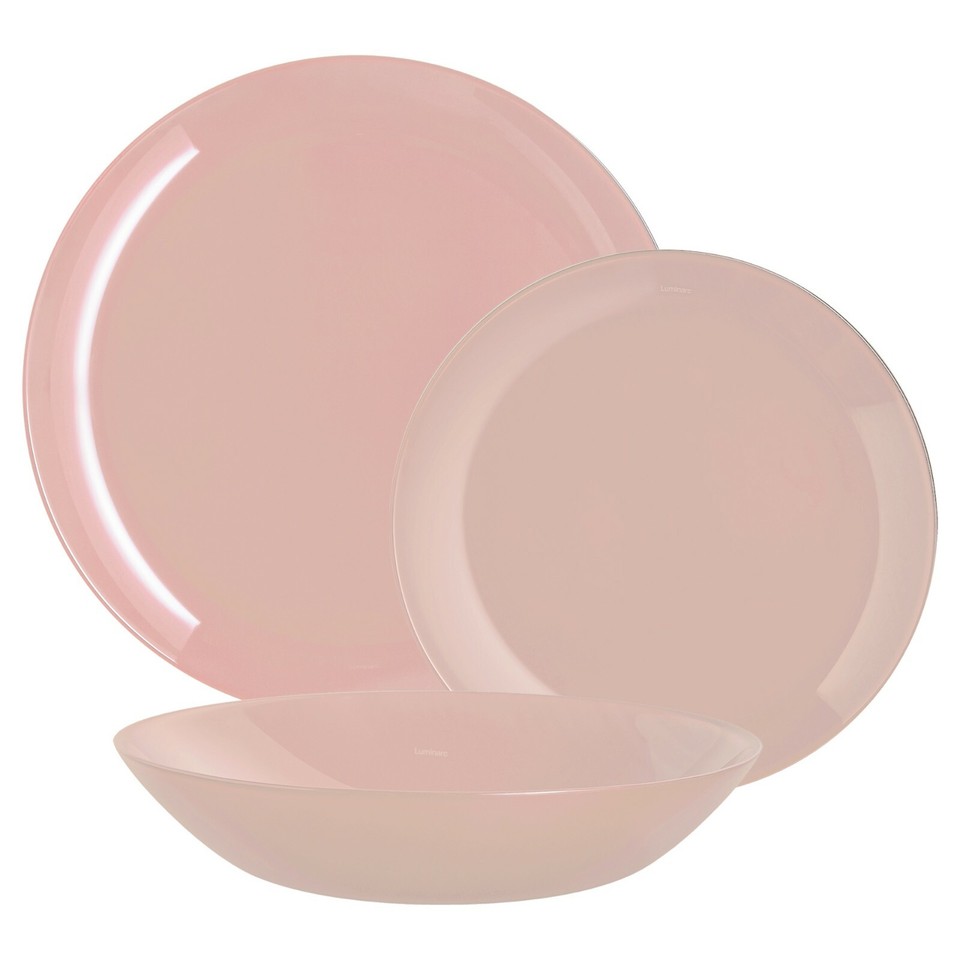 Luminarc Arty Translucent 18pc Opal Glass Dinner Set Dinnerware Summer ...