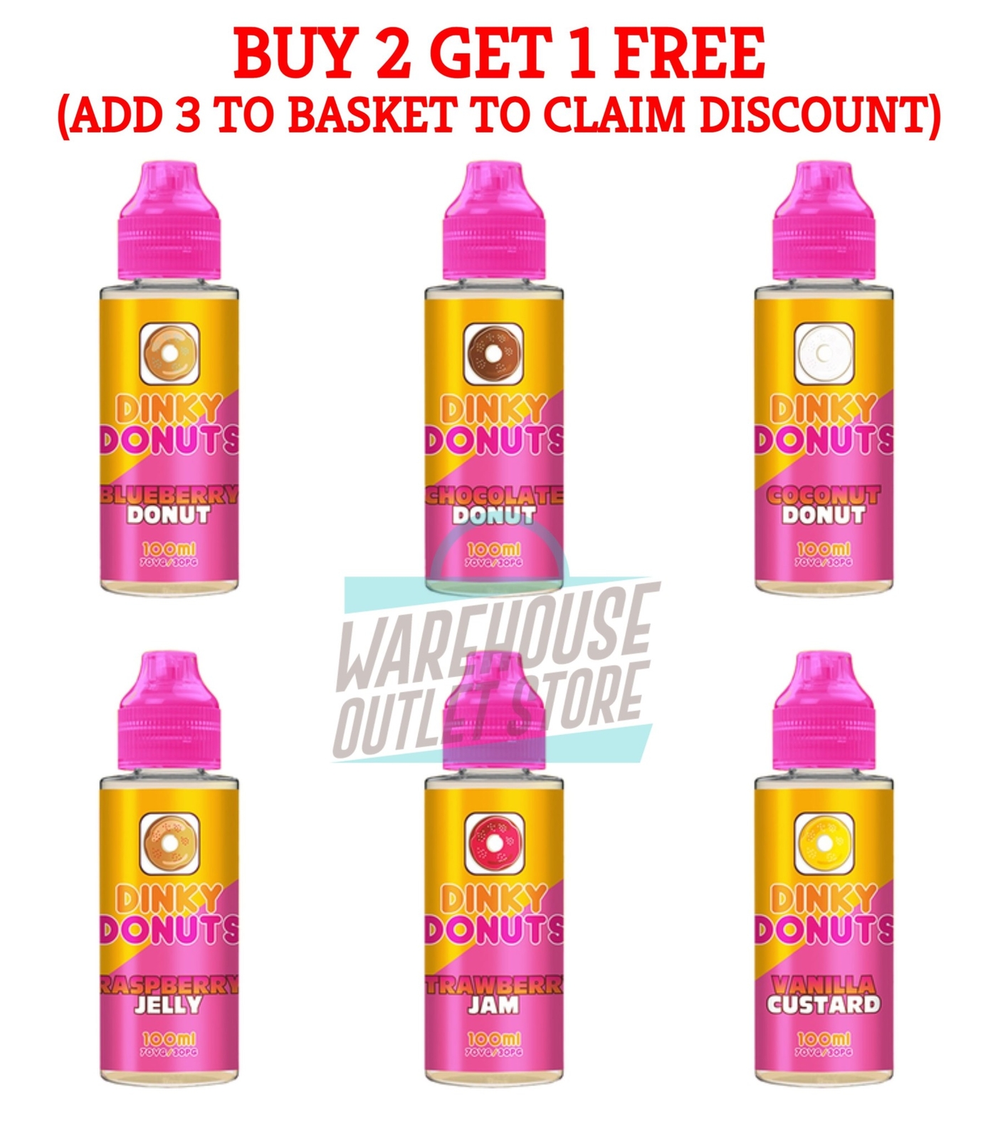 Dinky Donuts 100ml E Liquid 70/30 VG/PG 0mg | eBay