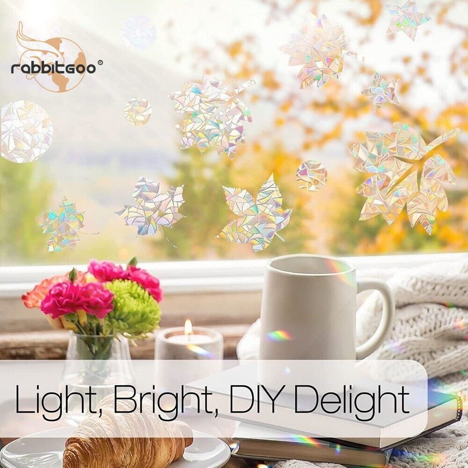 rabbitgoo 3D Privacy Window Film UV Blocking Decorative Static Cling ...