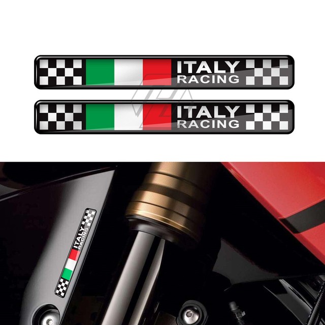 2pcs ITALY RACING Flag Sticker Emblem Sport Badge for ITALIAN Car Bike ...