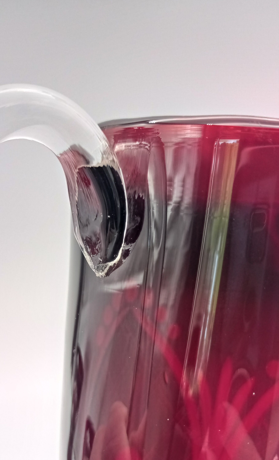 Vintage Bohemian Ruby Flash Drinking Set For Two, Red Pitcher With ...