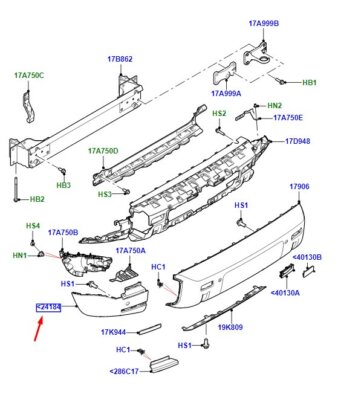 Land Rover Defender L663 Stoßstange hinten rechts Einsatz LR129737 NEU ...