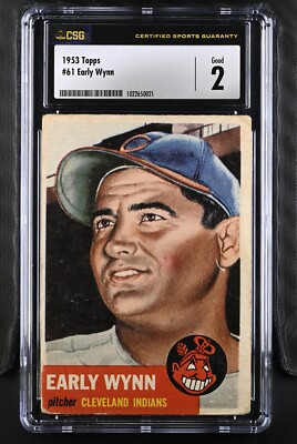 1953 Topps #61 Early Wynn Cleveland Indians - White Biography - CSG 2 ...