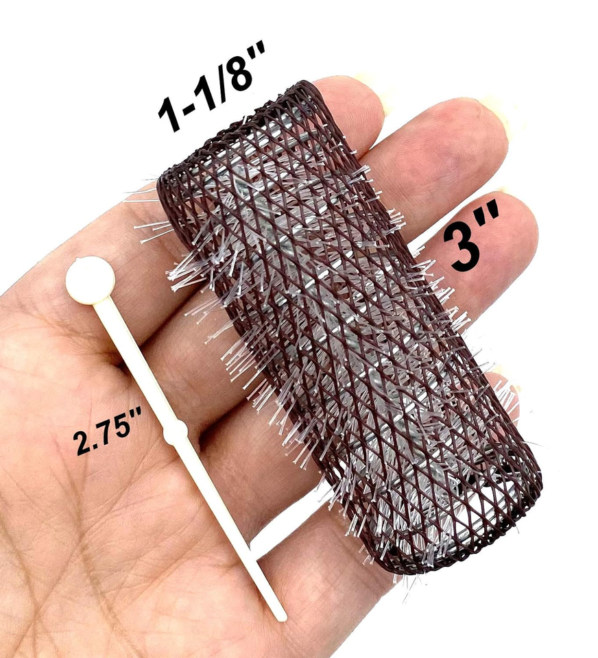 8 Pc Vintage Style Hair Rollers Xlarge BRUSH ROLLERS & 8 PINS (8 XL ...