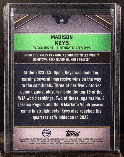 Madison Keys 2024 Topps Graphite #45 Green Refractor 38/75 | eBay