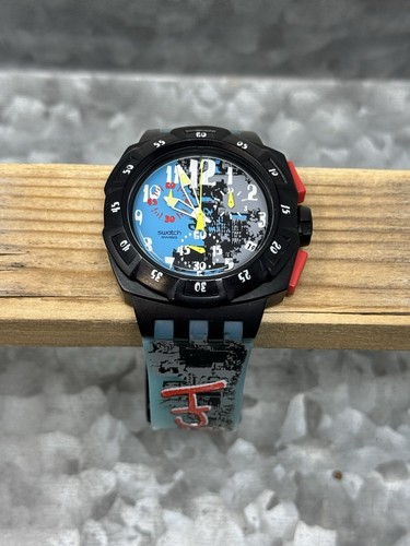 Swatch Watch Scuba Chronograph Funky Words, 2009, Tested, Working, New ...