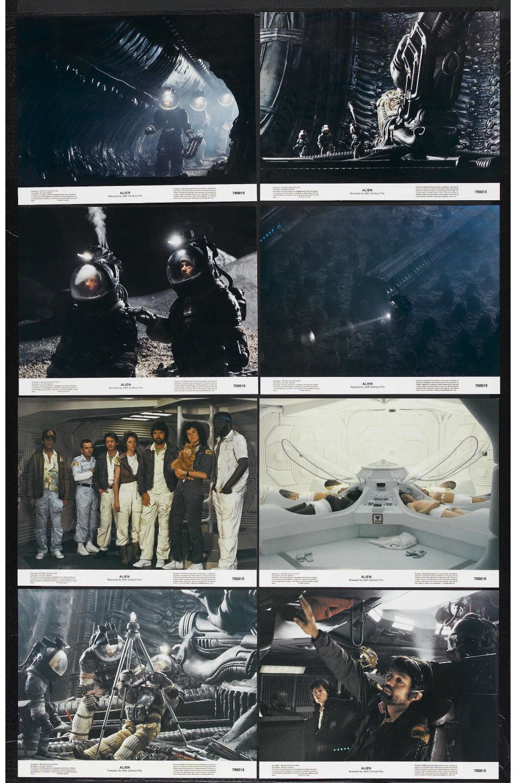 ALIEN orig 1979 lobby card set RIDLEY SCOTT/SIGOUREY WEAVER 11x14 movie ...