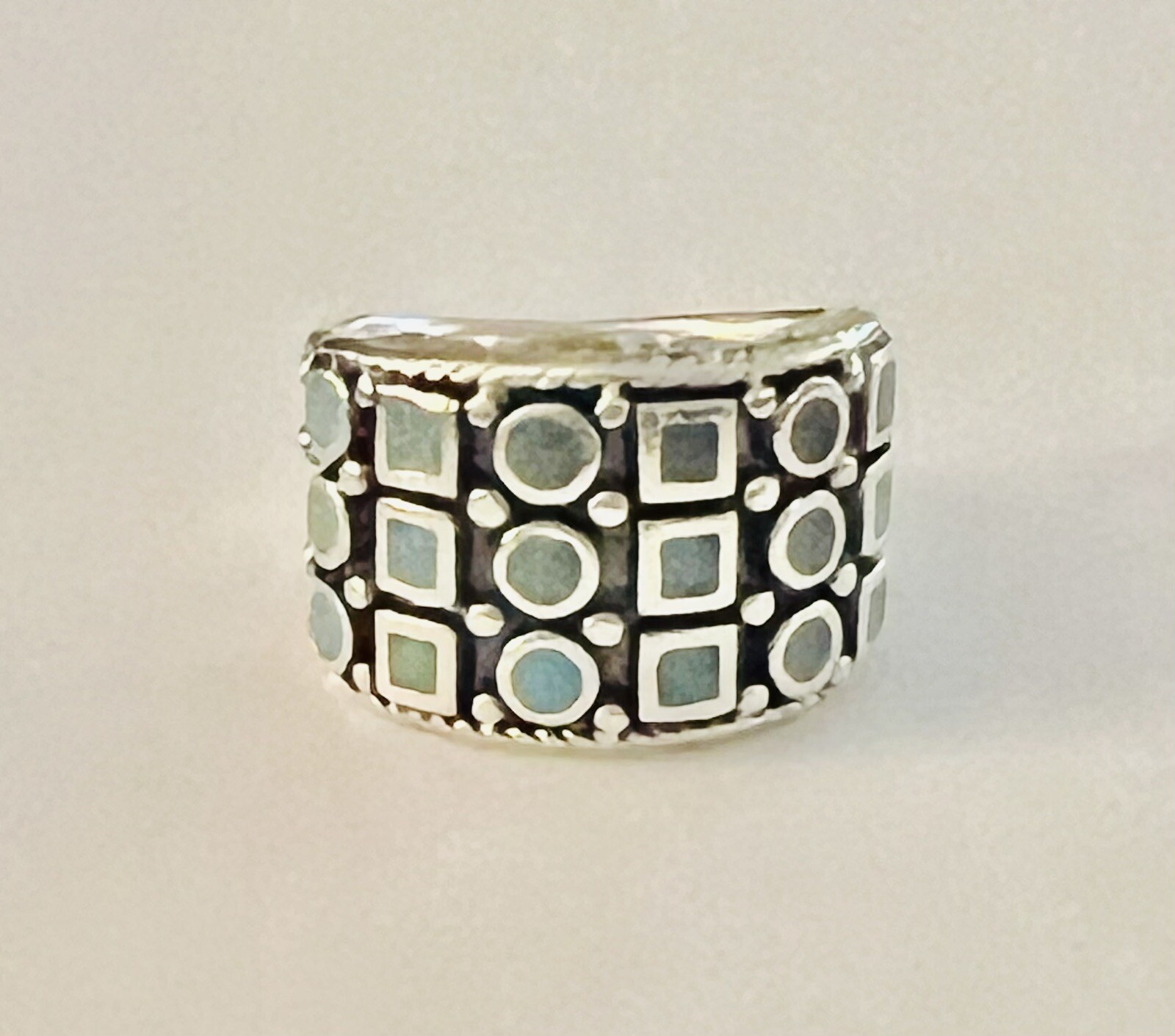 FAS 925 Vintage Inlay Ring Size 6.25 | eBay