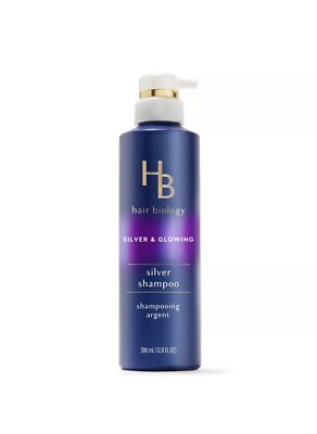 HB Hair Biology Silver and Glowing Purple Shampoo for Silver and Gray ...