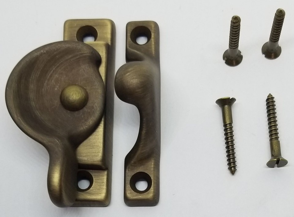 Decorative Solid Antique Brass Heavy Duty Spring Loaded Window Sash ...